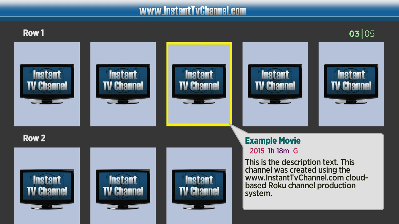 Roku Developer Help - Using Roku Grid Screens